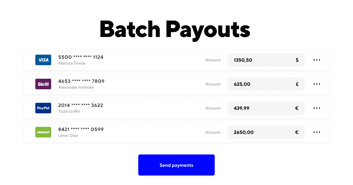 Mass Payouts Solutions • Batch Payouts System • Corefy